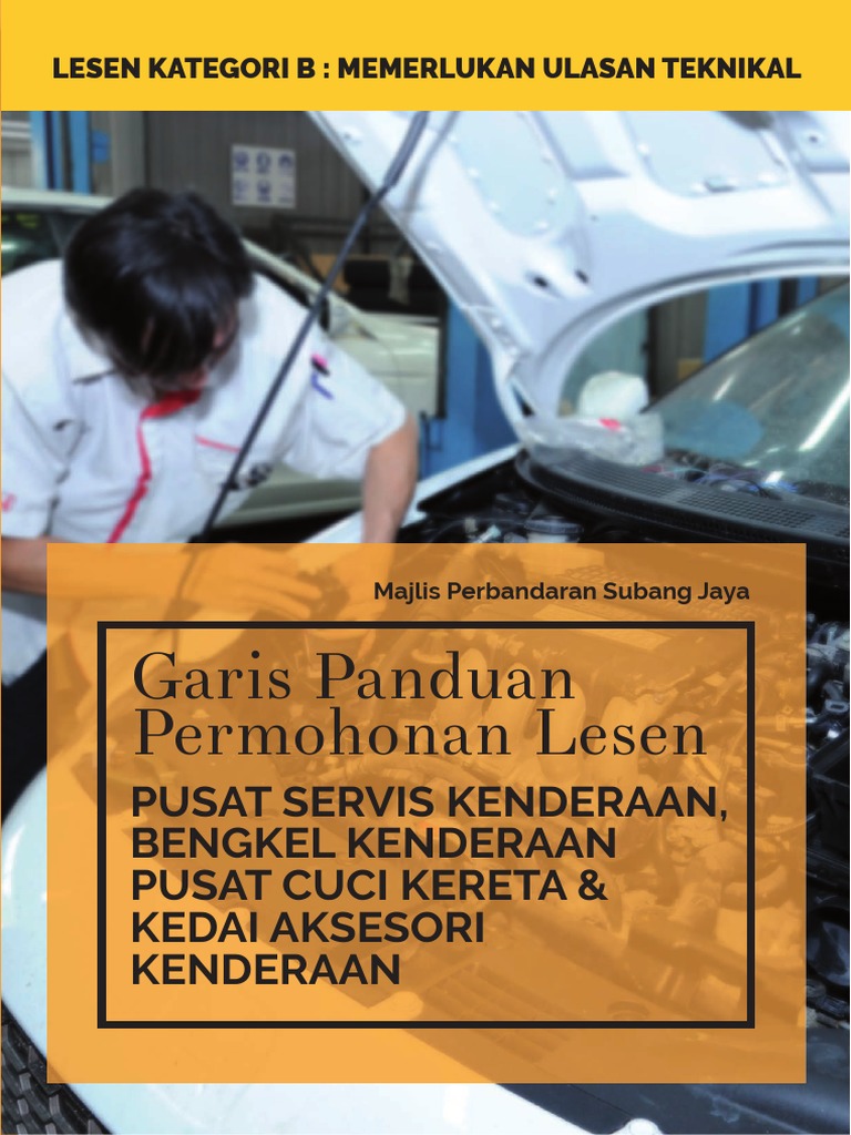 Garis Panduan Permohonan Lesen Pusat Servis Kenderaan Bengkel