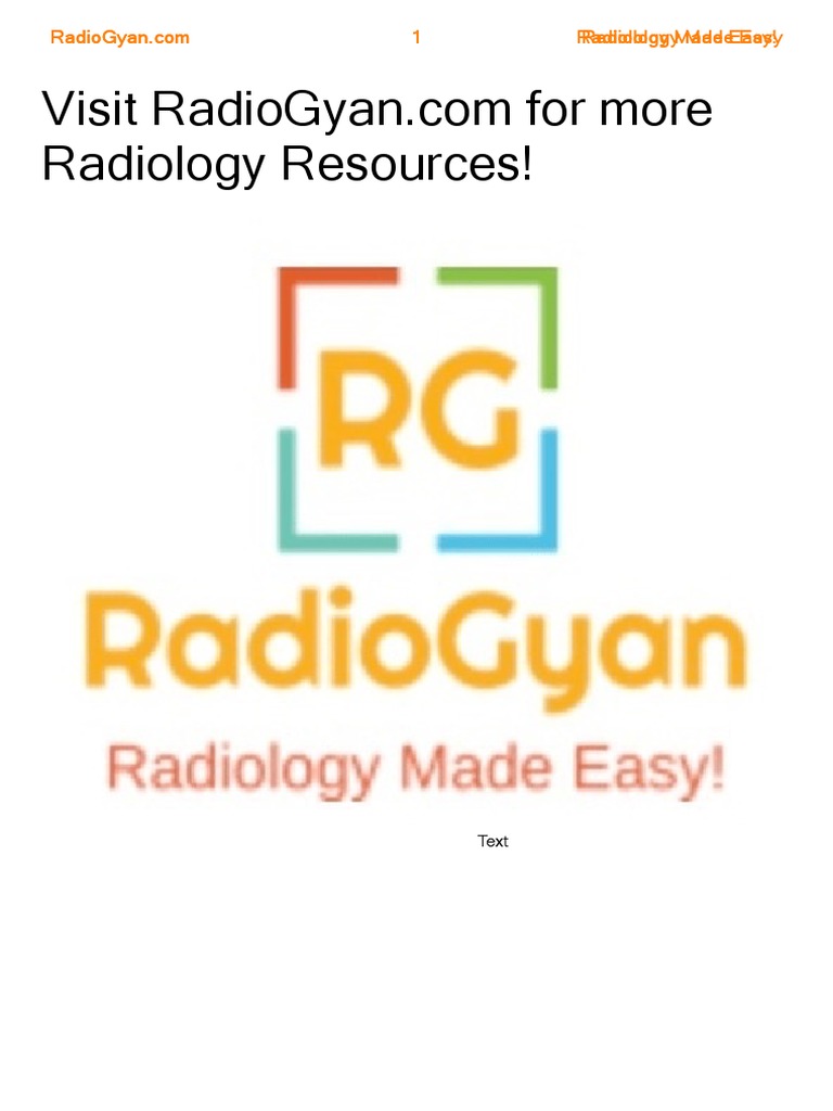 Radiology Simplified for Learners | PDF