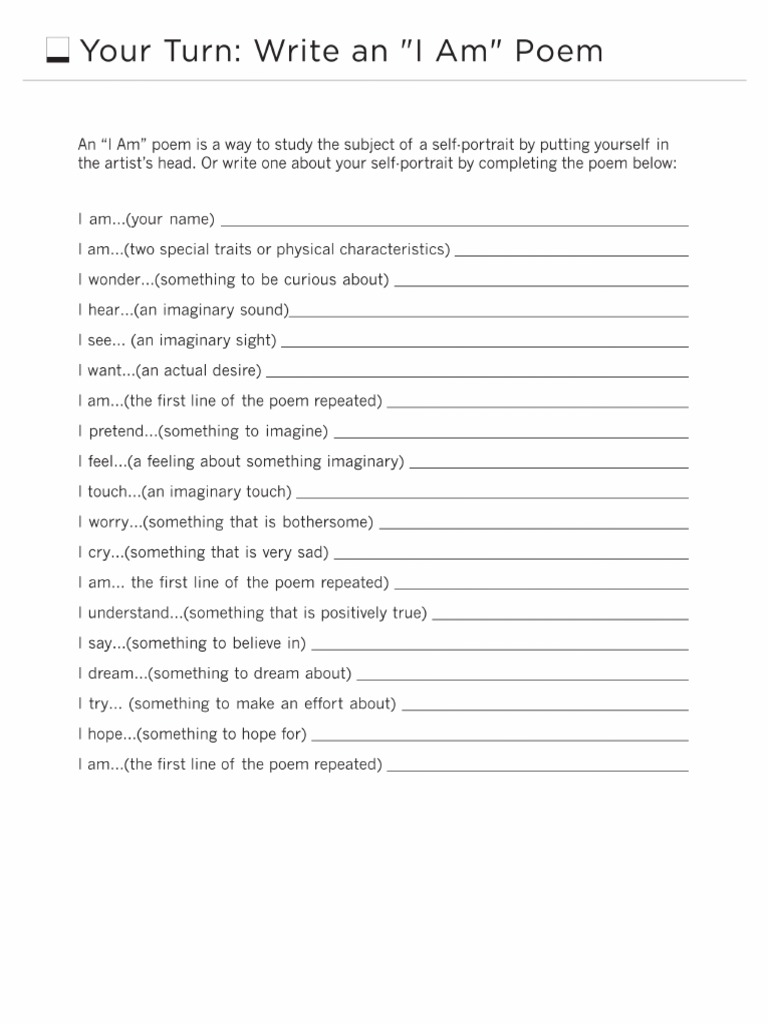 I Am Poem | PDF