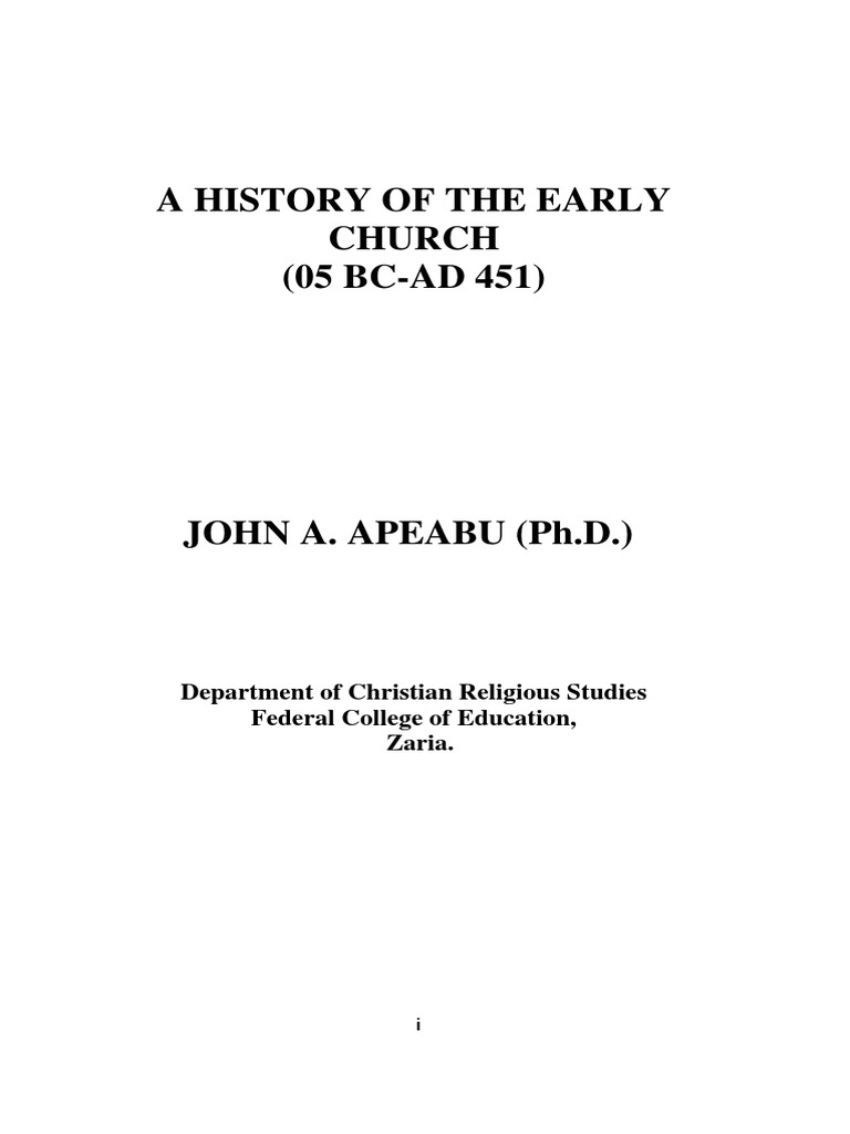 A History of The Early Church | PDF | Christian Church | Paul The Apostle