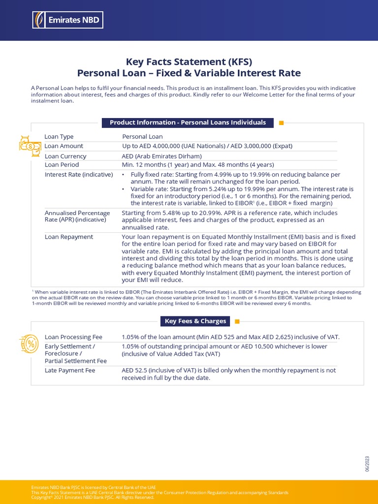 Kfs Personal Loan Fixed Interest Rate | PDF | Interest | Interest Rates