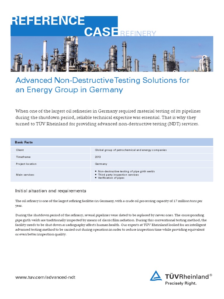 Tuv Rheinland Reference Case Advanced NDT Refinery en | PDF ...