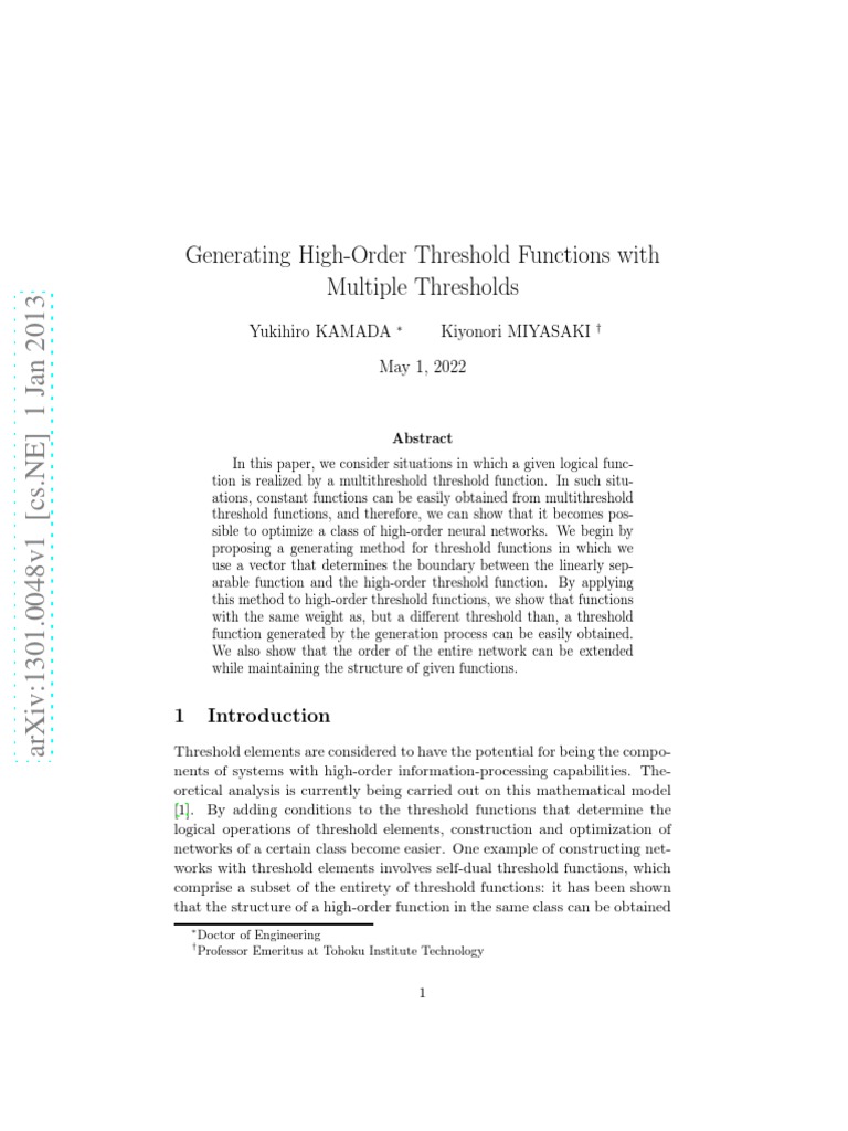 Generating High-Order Threshold Functions With Multiple Thresholds ...
