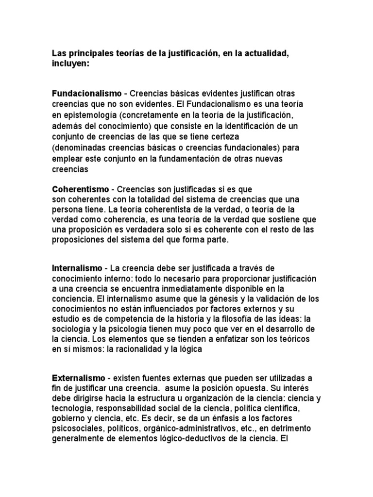 Diapositivas Jossy | PDF | Internalismo y externalismo | Evidencia
