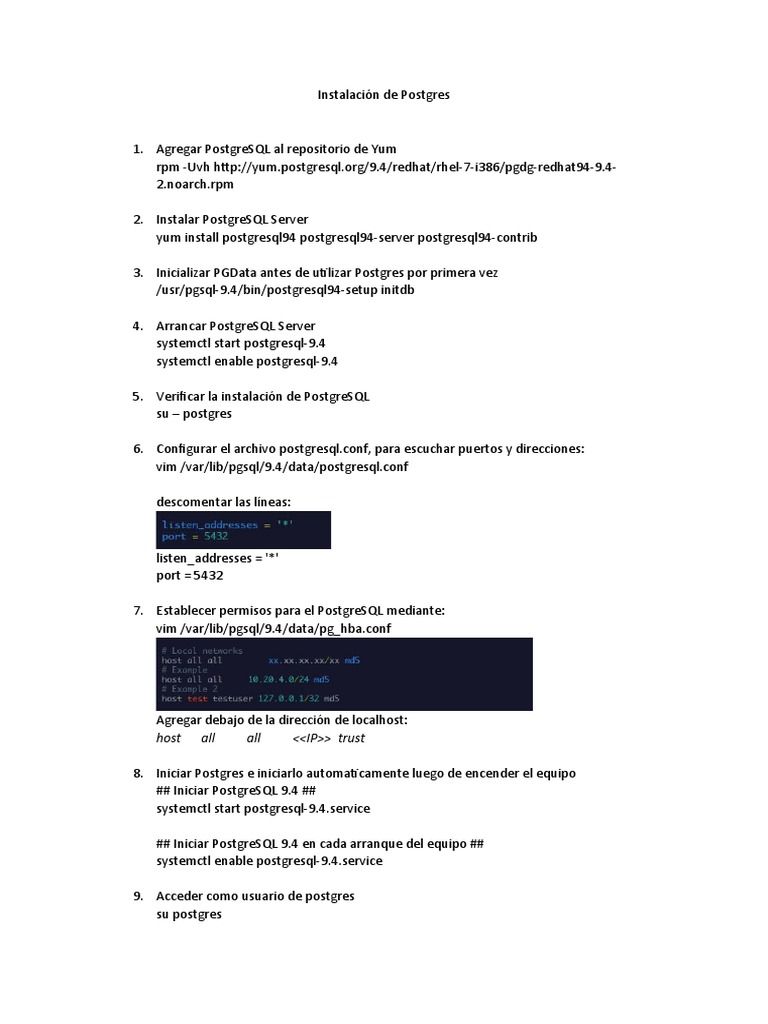 Instalación de Postgres SITA | PDF