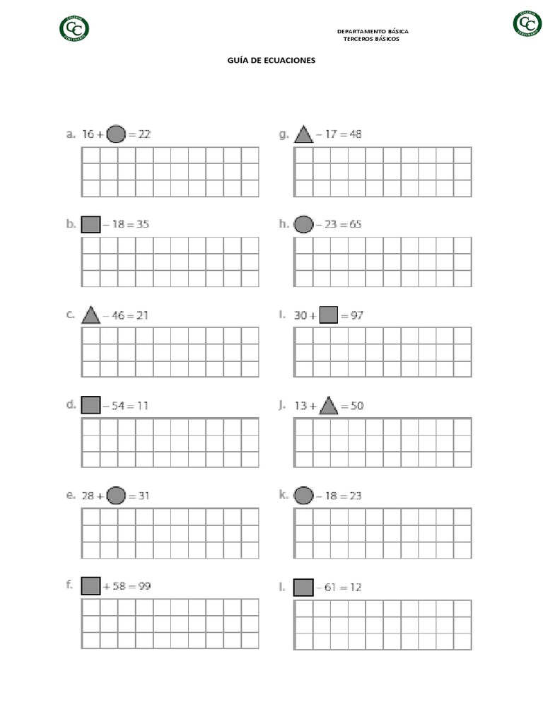 Guía de Ecuaciones Tercero | PDF