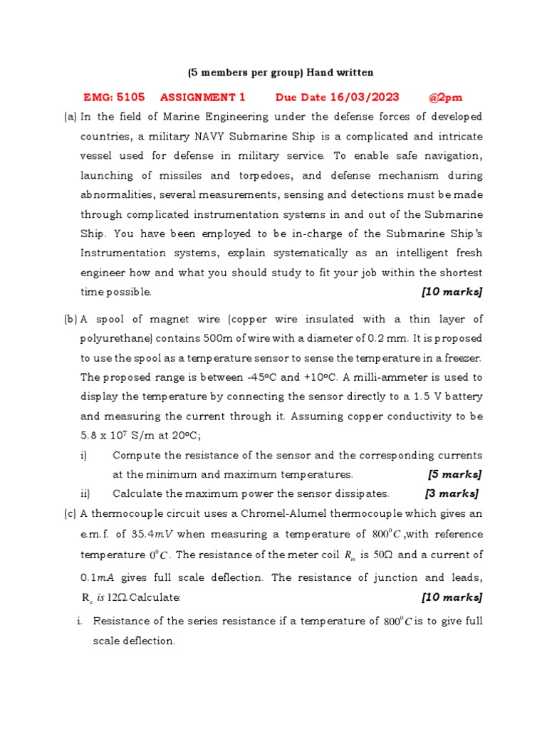 EMG 5105 - Assignment ONE | PDF | Science & Mathematics | Technology & Engineering