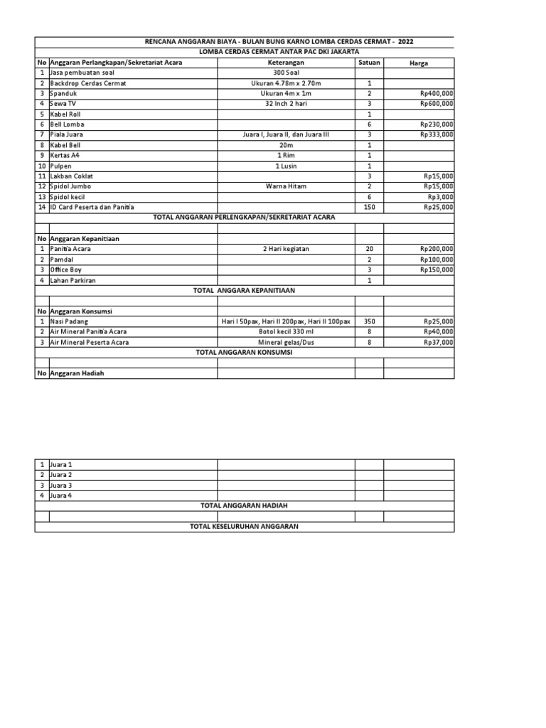 Rab - Lomba Cerdas Cermat - DPD Pdip Jakarta | PDF | Griya & Taman