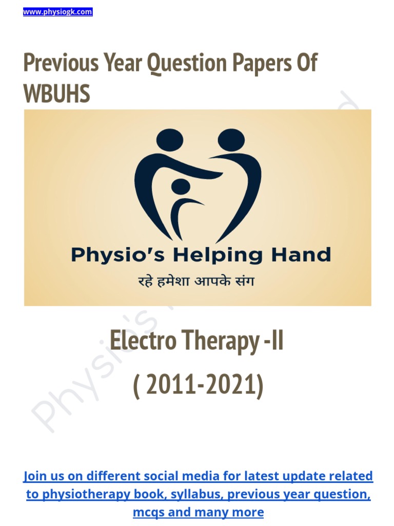 2nd Electrotherapy Previous Yrs Question Paper | PDF | Physical Therapy ...