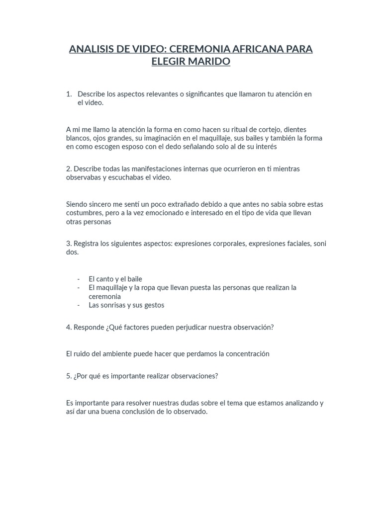 Analisis De Video Pdf