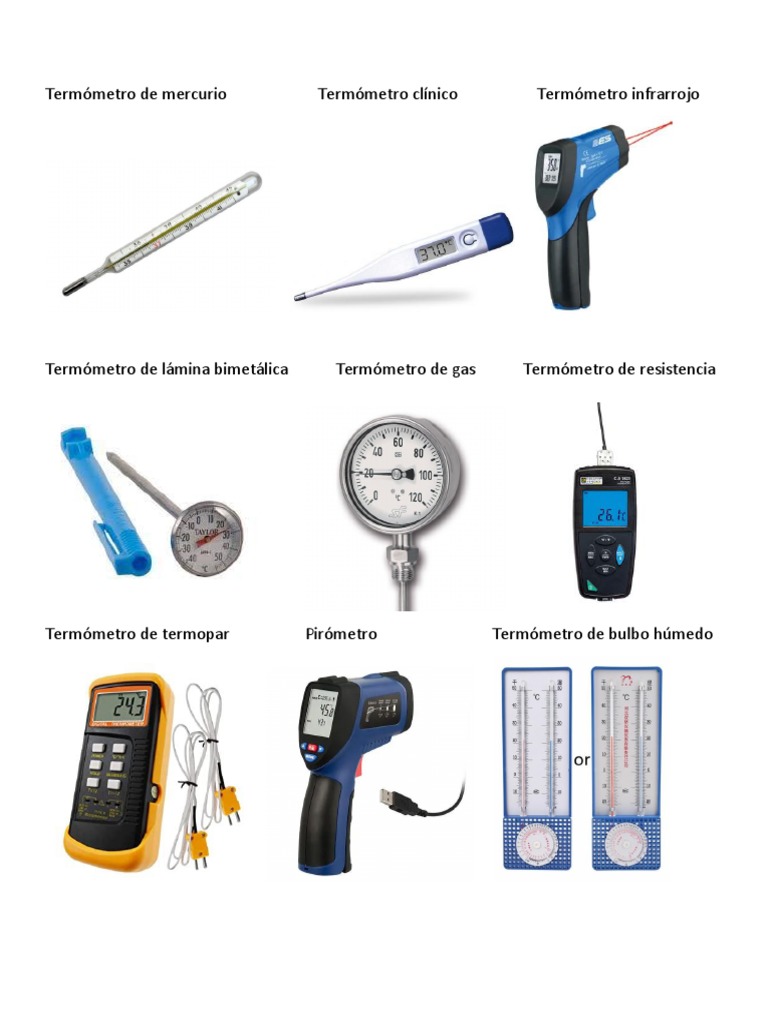 Tipos de termómetros explicados | PDF