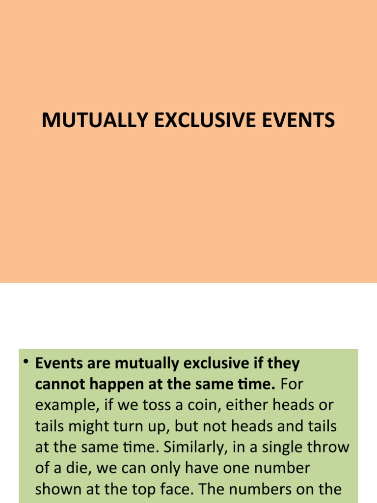 Mutually Exclusive Events | Download Free PDF | Probability | Mathematics