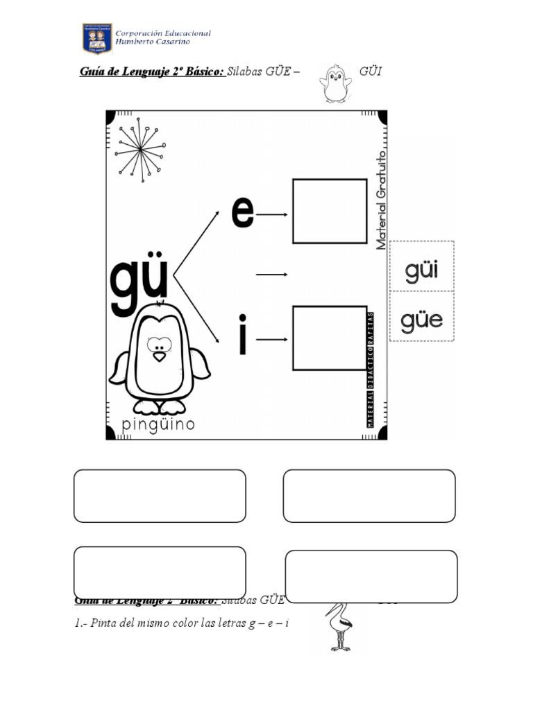 Actividades de Silabas GÜE y GÜI | PDF