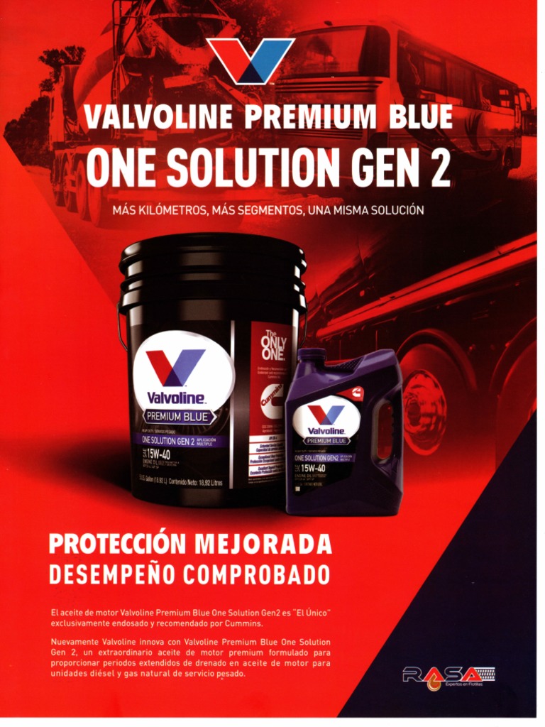Valvoline Premium Blue One Solution Gen 2 | PDF