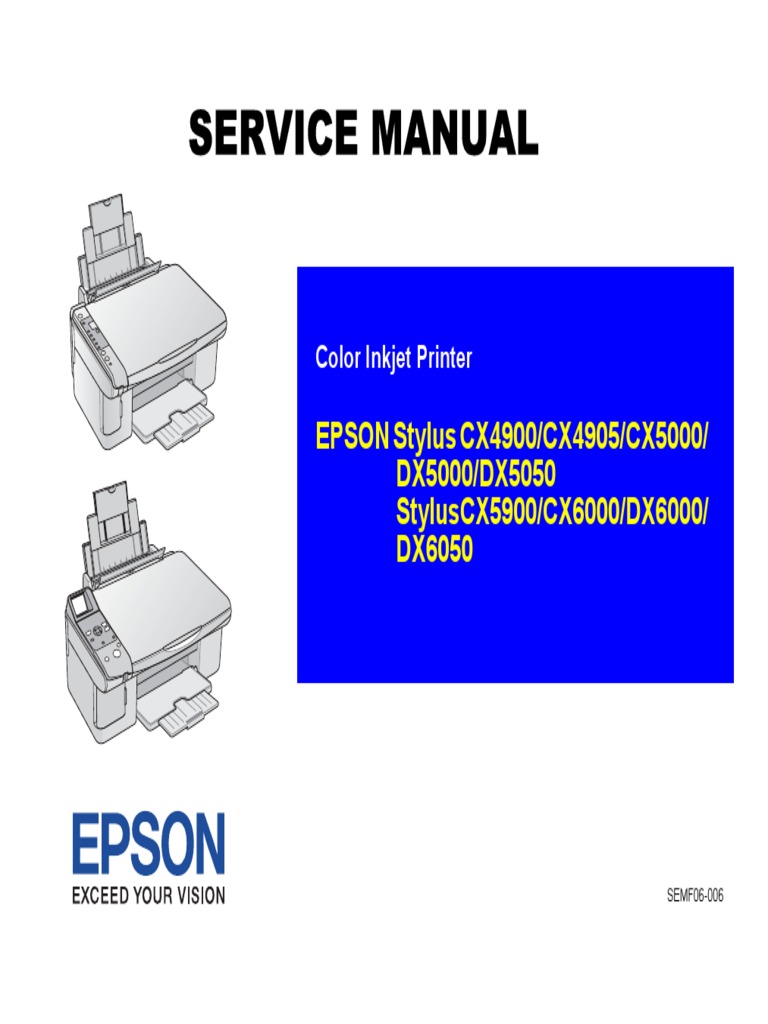Stylus DX5000 5050 6000 6050 Service Manual | PDF | Image Scanner | Printer (Computing)