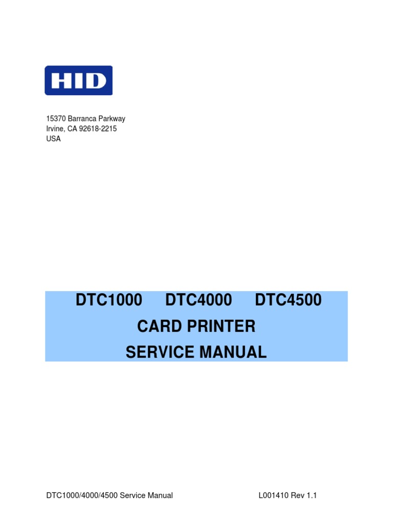 DTC1000 Card Printer Service Manual | PDF | Electrostatic Discharge ...