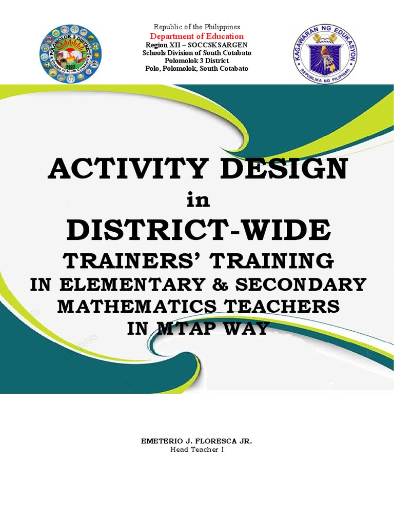 Activity Design in District-Wide Trainer's Training | PDF