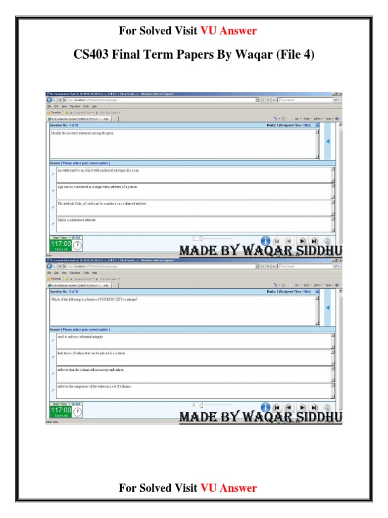 CS403 Final Term Papers by Waqar (File 4) | PDF | Language Arts & Discipline