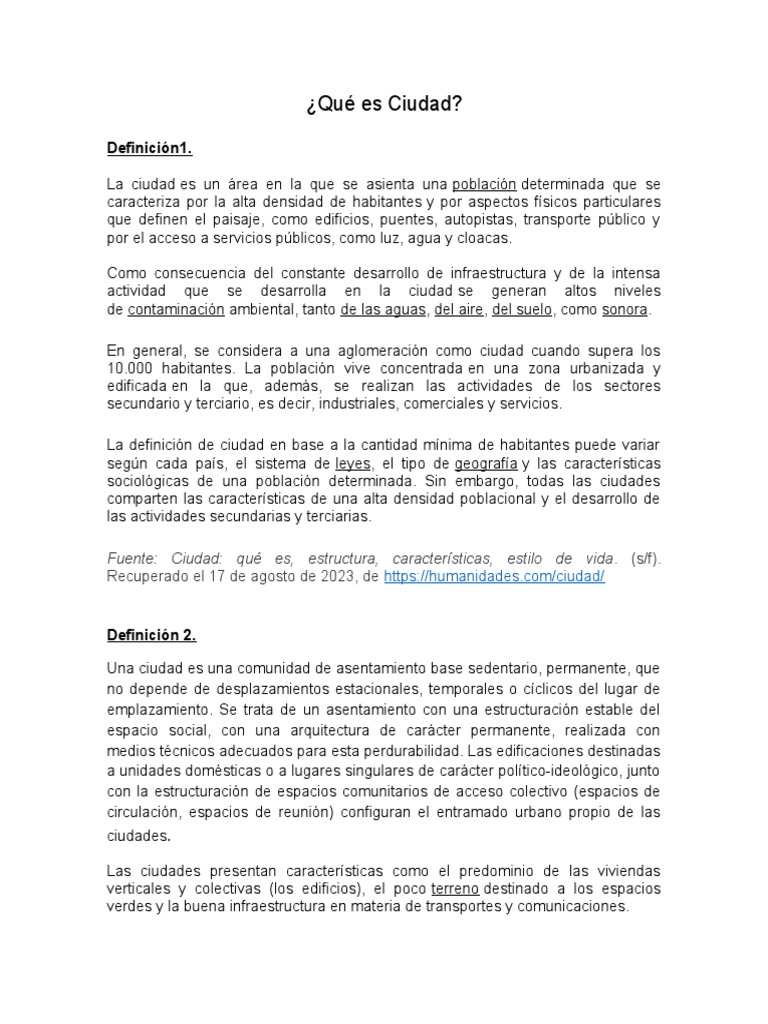 Qué Es Ciudad | PDF | Ciudad