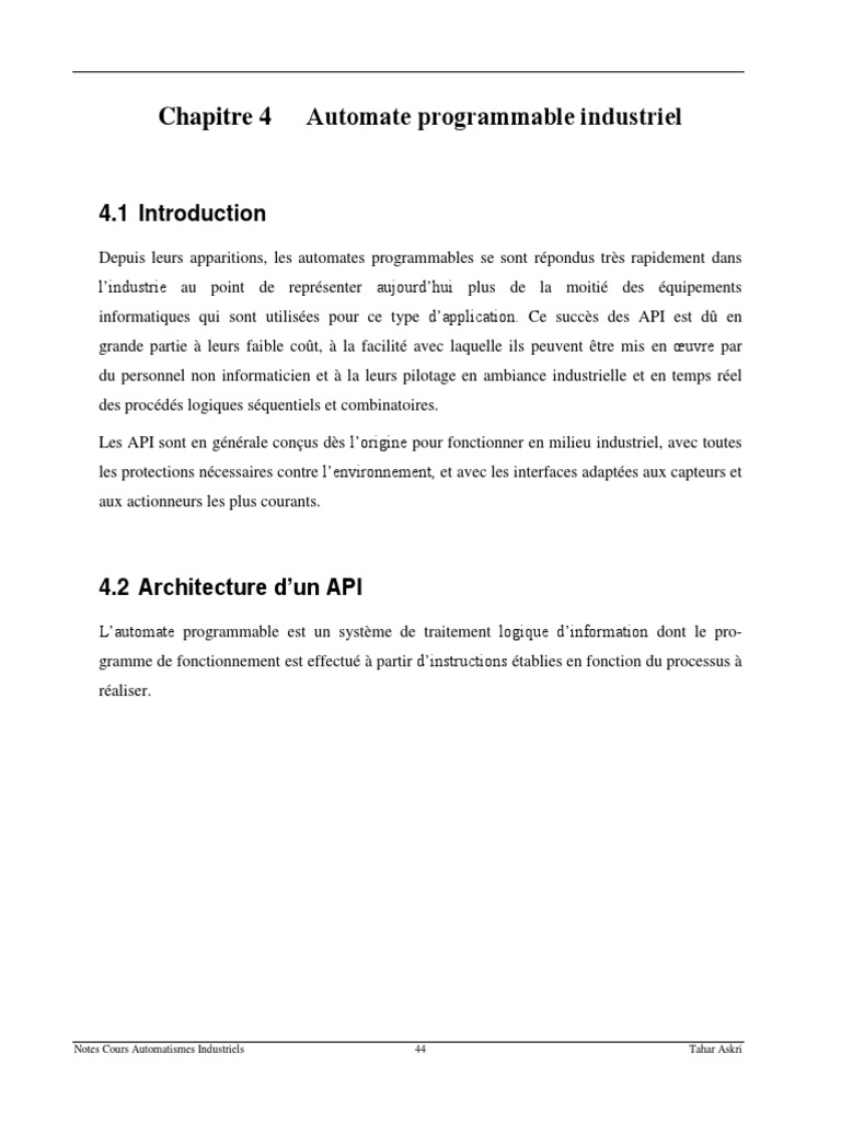 Automate Programmable Industriel Download Free Pdf Entrée Sortie Programmation