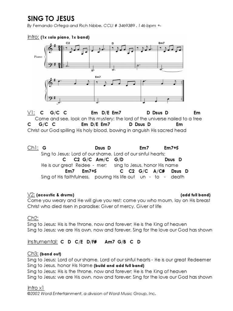 Sing to Jesus: Worship Lyrics | PDF