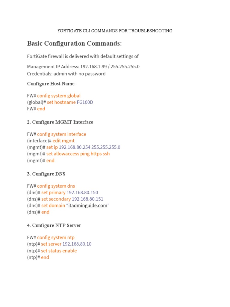 Fortigate Cli Commands For Troubleshooting | PDF | Domain Name System | Command Line Interface