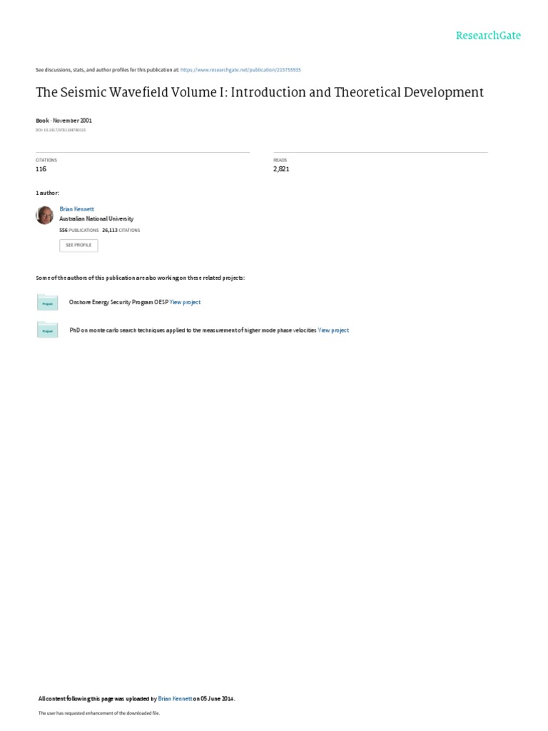The Seismic Wavefield Volume I Introduction And Th Pdf Seismology Waves