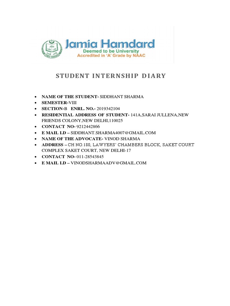Internship Report Siddhant | PDF | Prosecutor | Lawyer