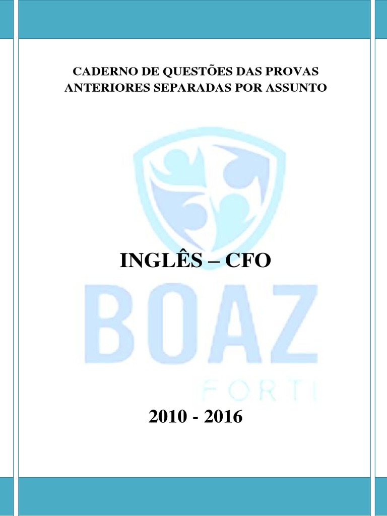 Caderno de Questões CFO - Inglês - Prova de 2010 A 2016 PDF | PDF ...