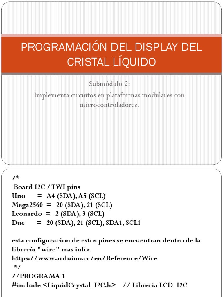 Programación Del Display Del Cristal Líquido | PDF