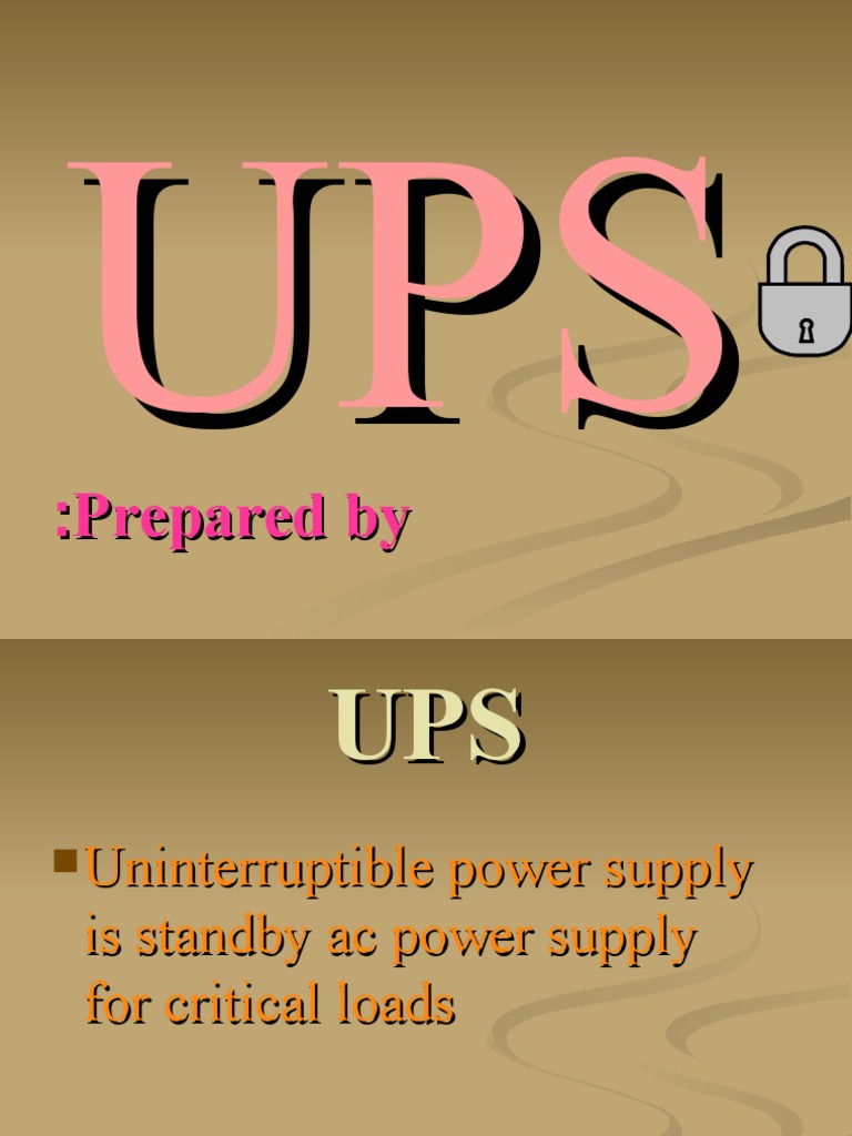 UPS Presentation | PDF | Power Inverter | Power Supply