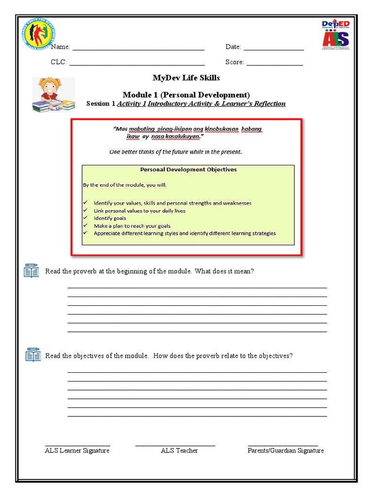 MyDev Session 1 Activity 1 | PDF | Learning | Behavior Modification