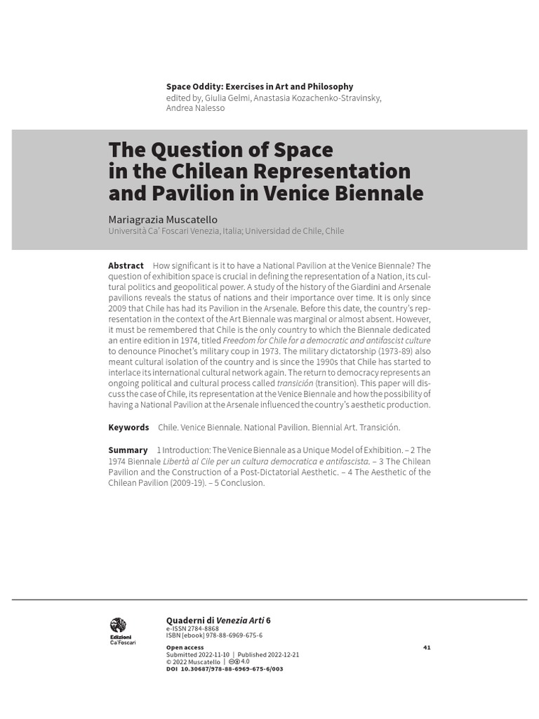 Chile's Pavilion at Venice Biennale | PDF | History