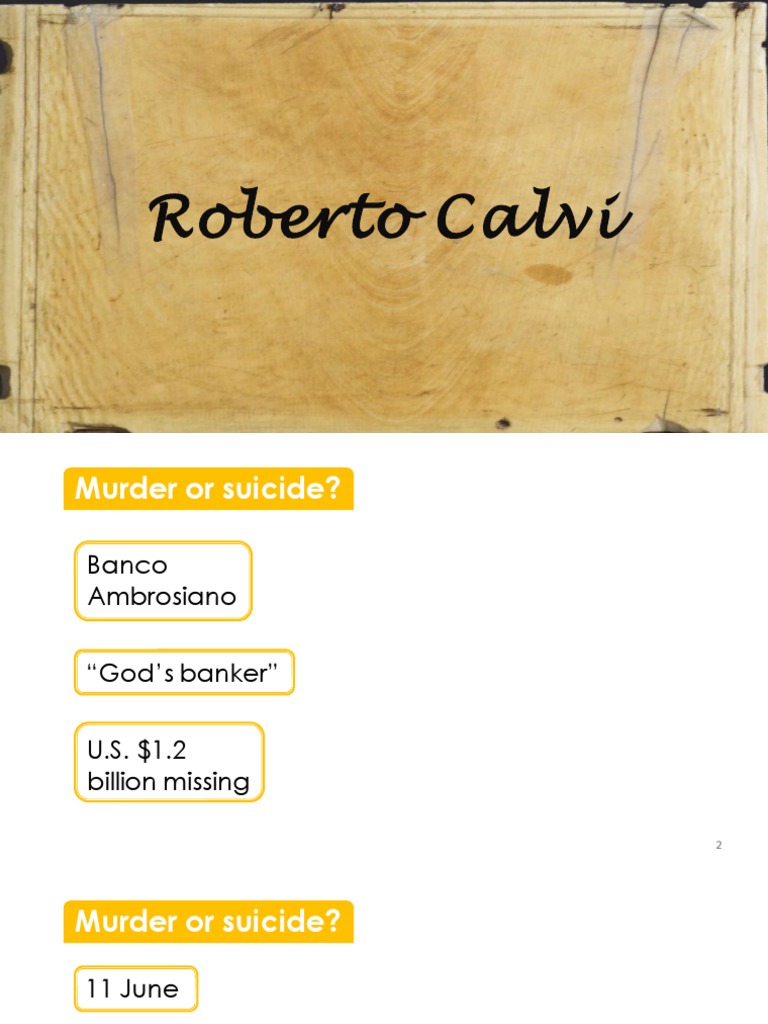 1 6 Roberto Calvi Case | PDF