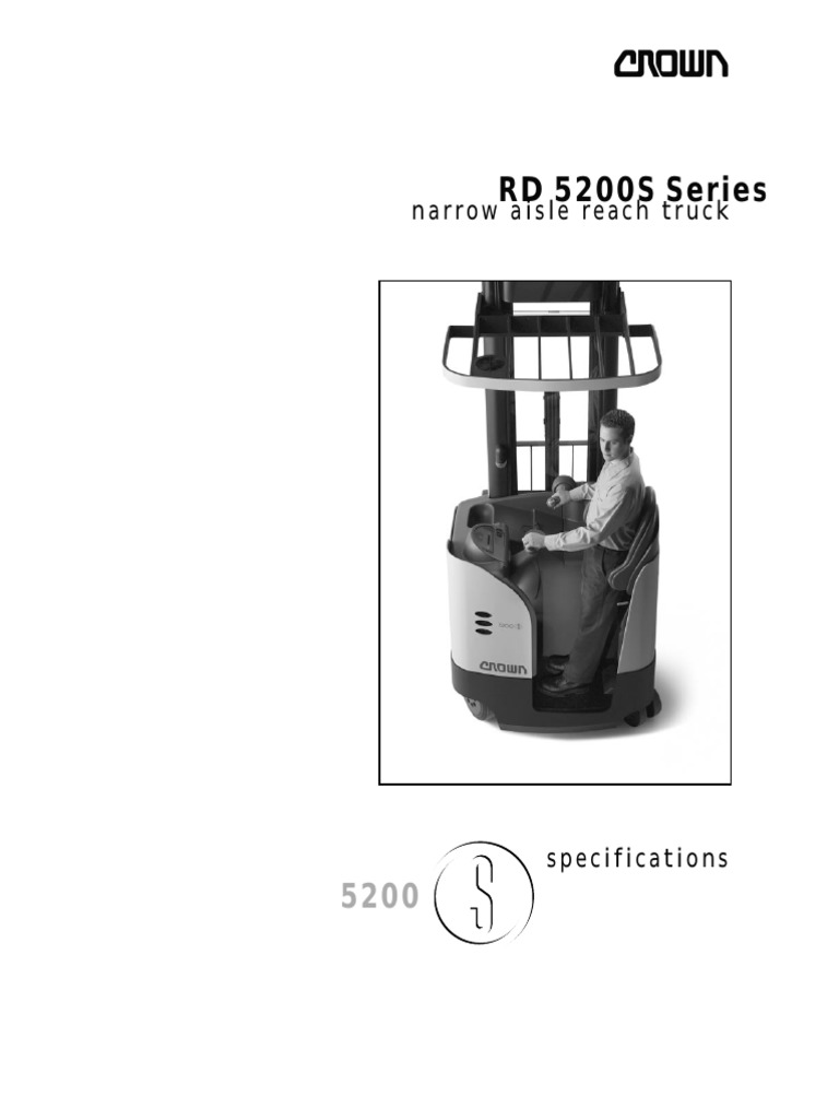 Crown RD 5200S Series Specifications | PDF | Elevator | Electric Motor