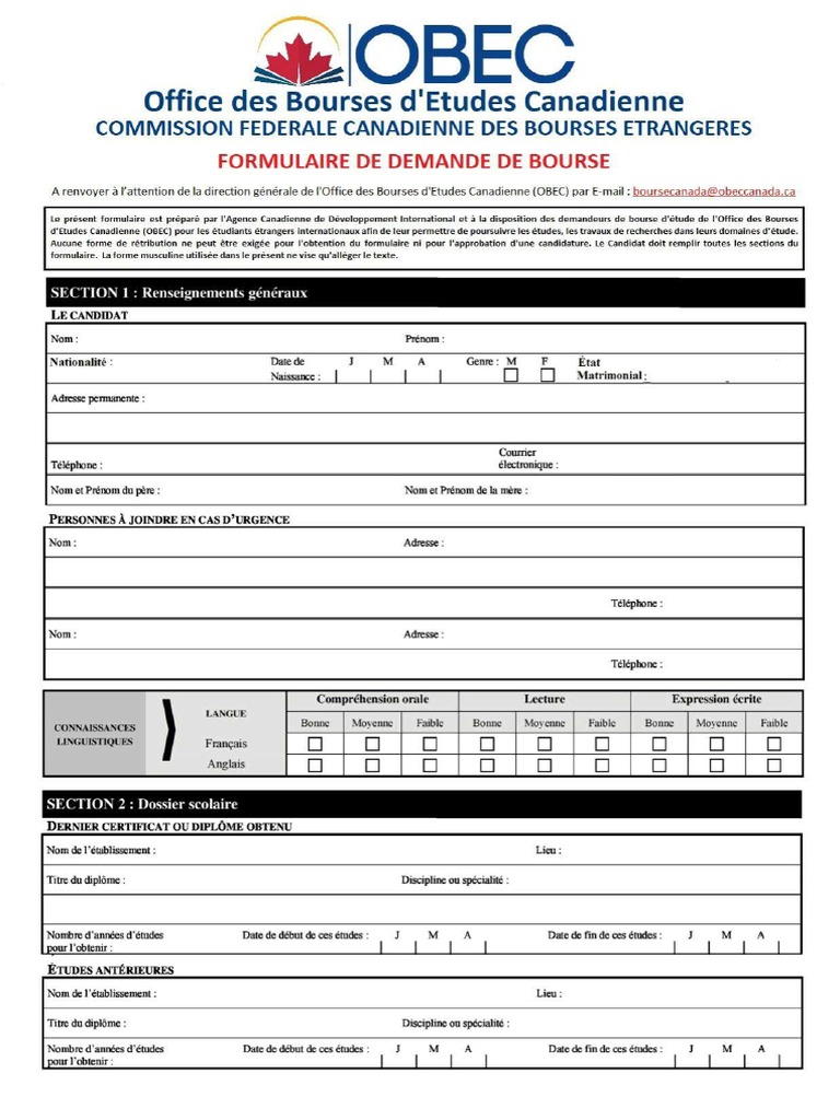 Formulaire de Demande de Bourse-2 - 5 | PDF