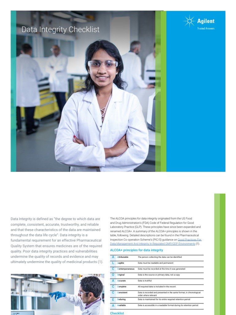 Quick Reference Data Integrity Checklist 5994 3874en Agilent | PDF ...