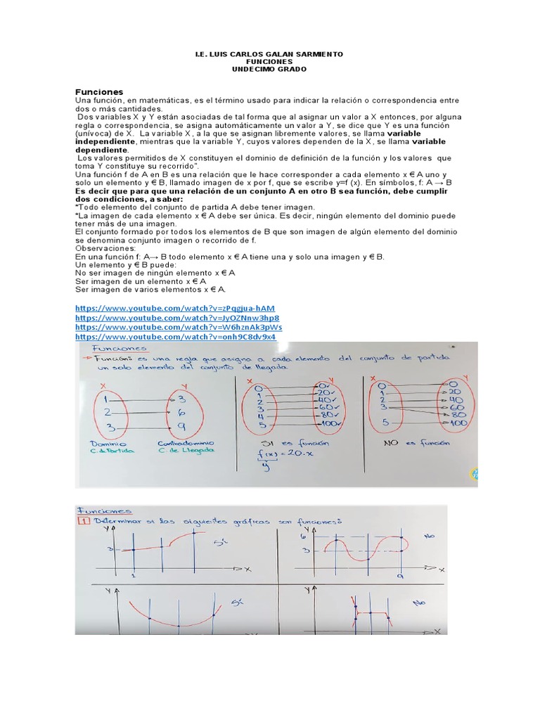 Conceptos Clave de Funciones Matemáticas | PDF
