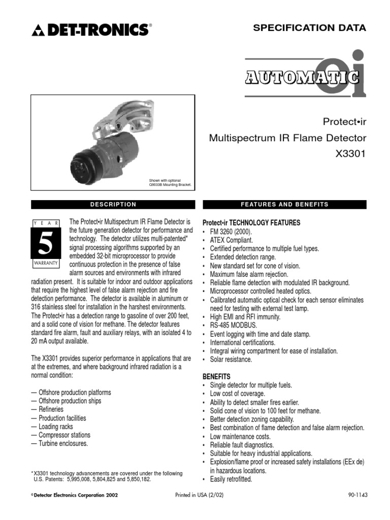 90 1143 X3301 - DataSpecification | PDF | Infrared | Electrical Engineering