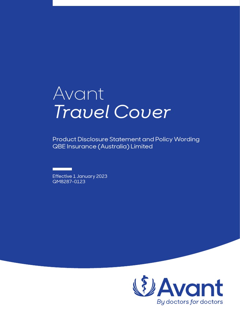 Avant Travel Cover PDS Update - v3 2023 | PDF | Insurance | Employment