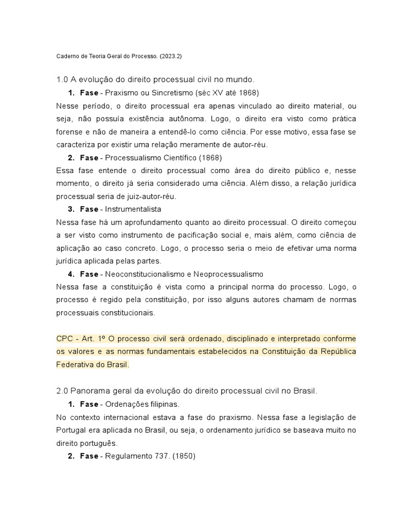 Teoria Geral Do Processo Pdf Jurisdição Processo Civil