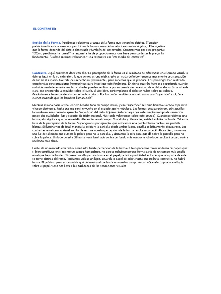 El Contraste | PDF | Percepción | Cielo