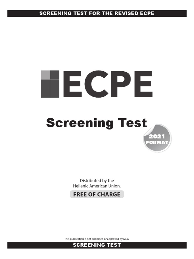 ECPE 2021 Screening Test Booklet - Revised | PDF | Oceans | Sea