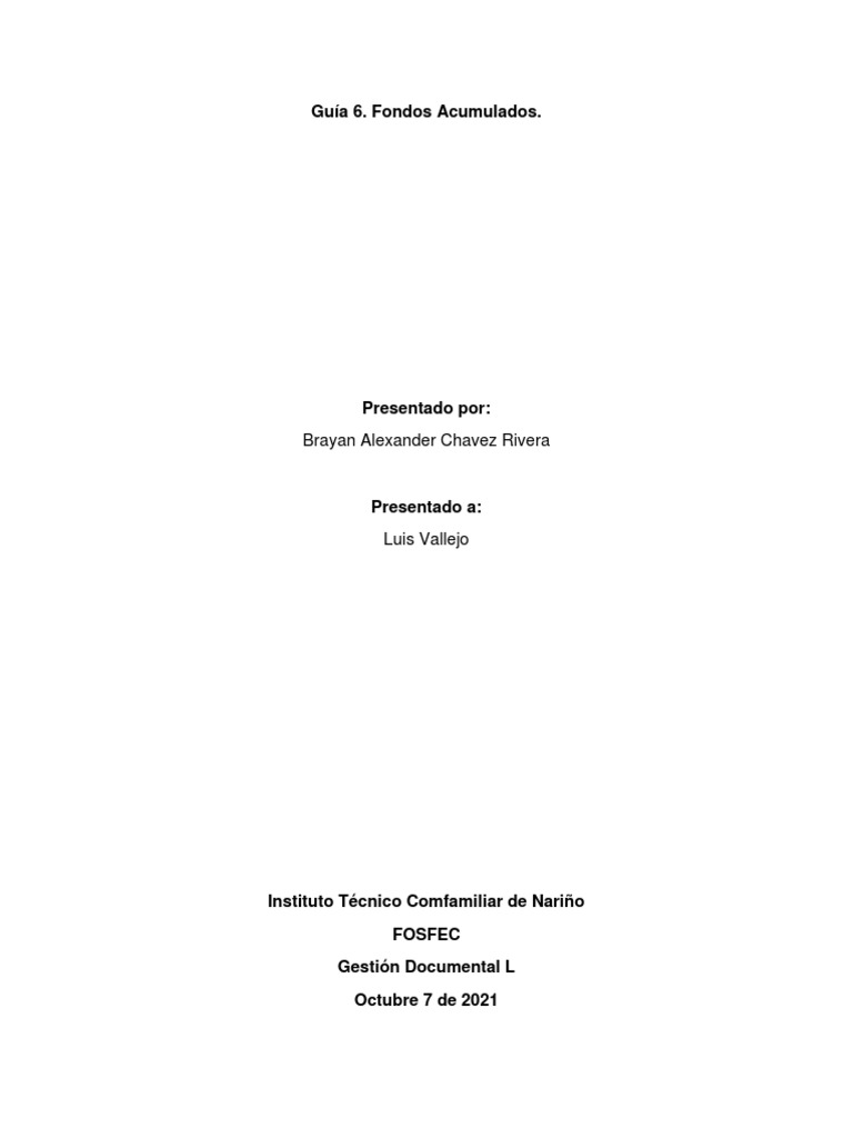Guía 6 - Fondos Documentales | PDF | Documento | Gestión de registros