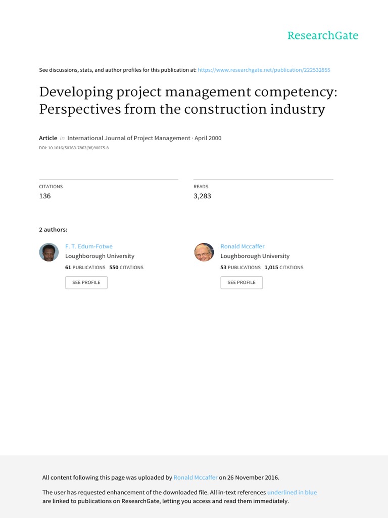 Developing Project Management Competency | PDF | Procurement | Project ...
