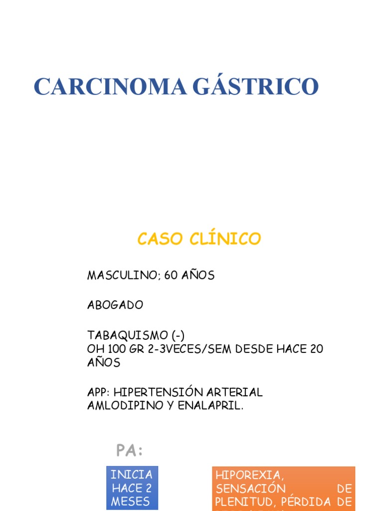 Copia de CA GASTRICO-LINF-GIST 21 | PDF | Cáncer | Metástasis Copia de CA GASTRICO-LINF-GIST 21 | PDF | Cáncer | Metástasis