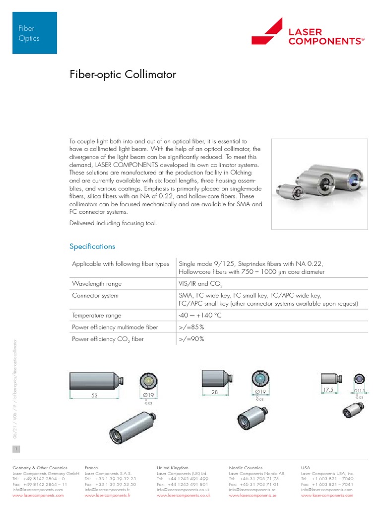 Fiber Optic Collimator | PDF | Optical Fiber | Electronics