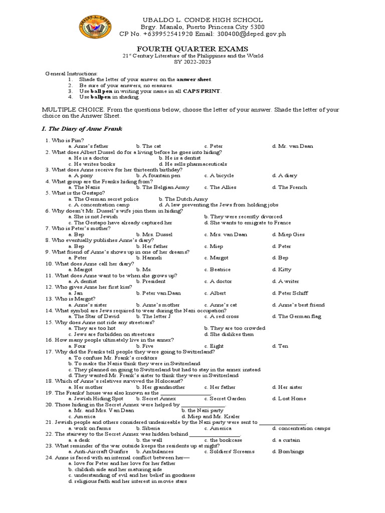 21st Century Litt FINAL Exam | PDF | History