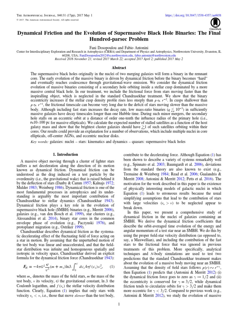 16 - Dynamical Friction and The Evolution of Supermassive Black Hole Binaries - The Final ...