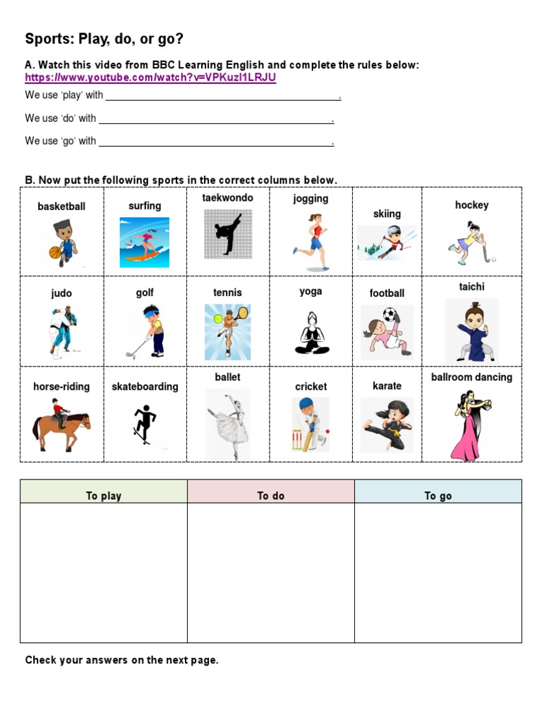 Sports - Play Do Go | PDF